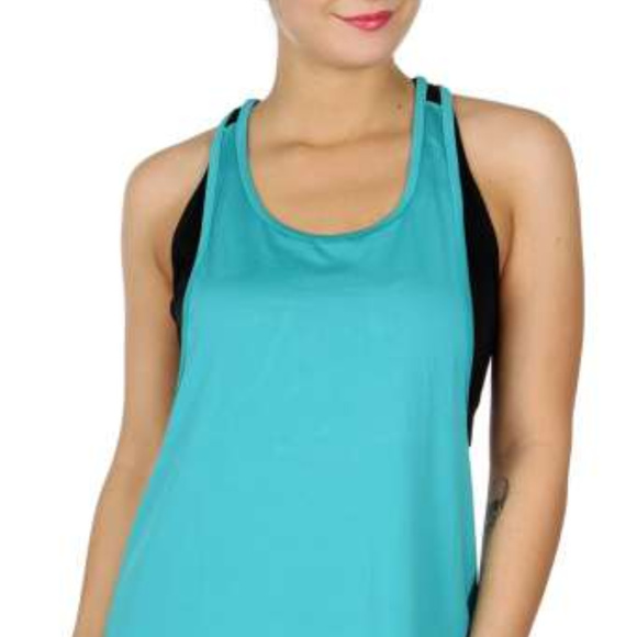 Tops | Mesh Panel Deep Scoop Racerback Workout Tank | Poshmark